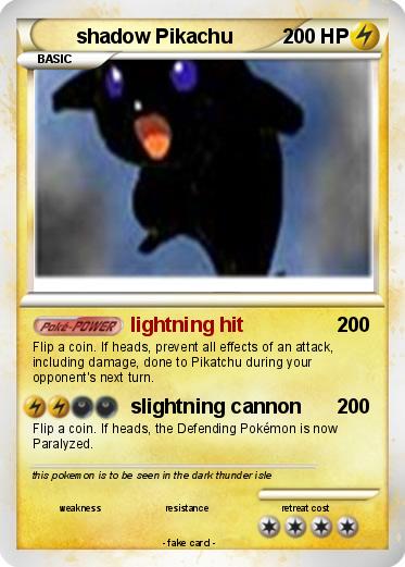 Pokémon shadow Pikachu 607 607 - lightning hit - My Pokemon Card