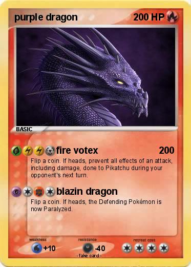 Pokémon purple dragon 9 9 - fire votex - My Pokemon Card