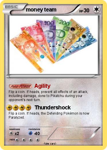 Pokémon money team - Agility - My Pokemon Card