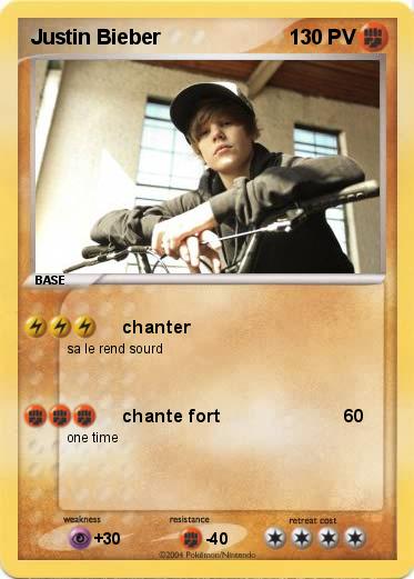 Pokémon Justin Bieber 1 1 - chanter - Ma carte Pokémon