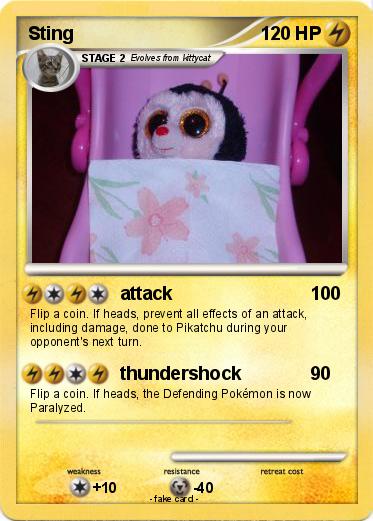 Pokémon Sting 100 100 - attack - My Pokemon Card