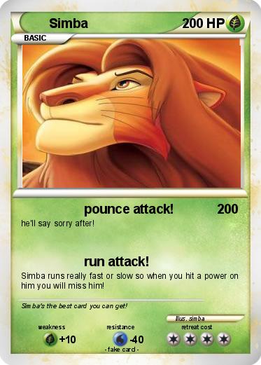 Pokémon Simba 91 91 - pounce attack! - My Pokemon Card