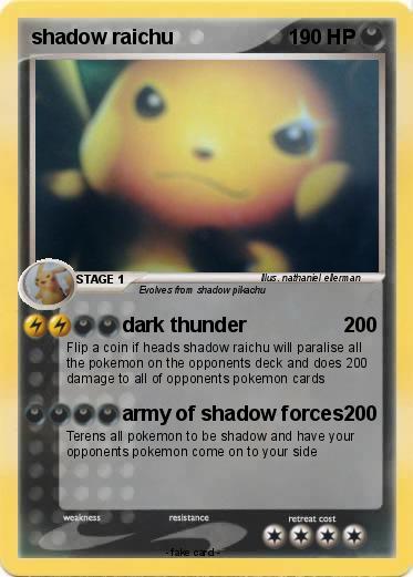 Pokémon shadow raichu 25 25 - dark thunder - My Pokemon Card