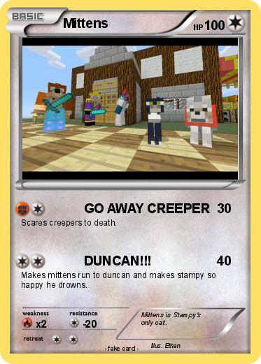 Pokémon Mittens 46 46 - GO AWAY CREEPER - My Pokemon Card