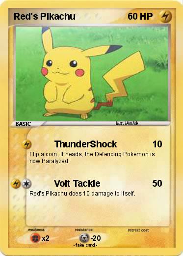 Pokémon Red s Pikachu 62 62 - ThunderShock - My Pokemon Card