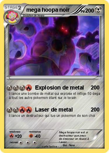 Pokémon mega hoopa noir - Explosion de metal - Ma carte Pokémon