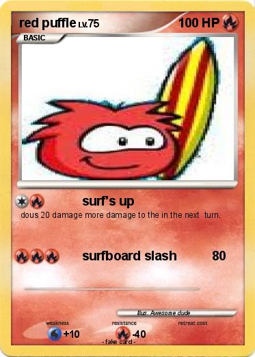Pokémon red puffle 29 29 - surf's up - My Pokemon Card