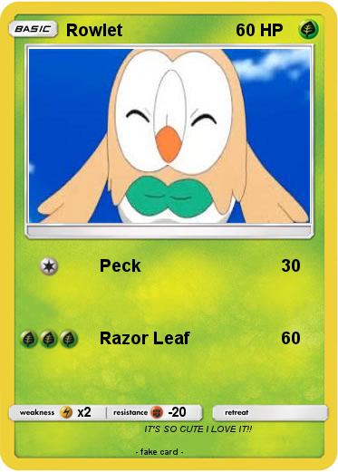 Pokémon Rowlet 161 161 - Peck - My Pokemon Card