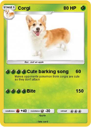 Pokémon Corgi 77 77 - Cute barking song - My Pokemon Card