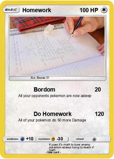 Pokémon Homework 176 176 - Bordom - My Pokemon Card