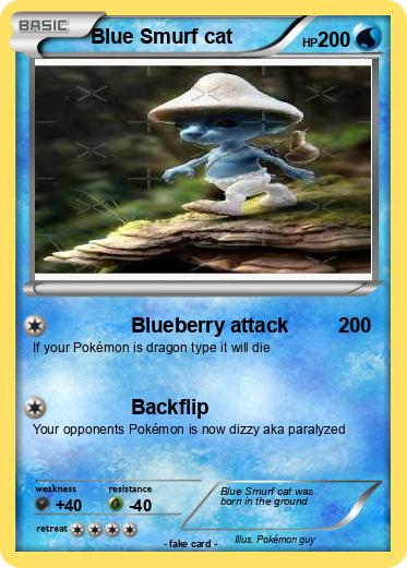 Pokémon Blue Smurf cat 2 2 - Blueberry attack - My Pokemon Card