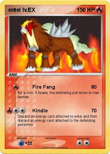 Pokémon entei lv EX 2 2 - Fire Fang - My Pokemon Card