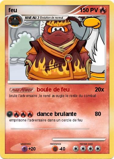 Pokémon feu 64 64 - boule de feu - Ma carte Pokémon