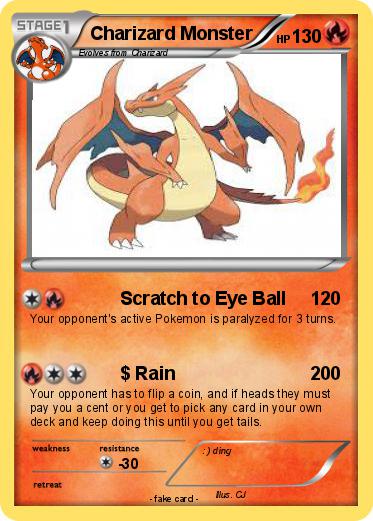 Pokémon Charizard Monster - Scratch to Eye Ball - My Pokemon Card