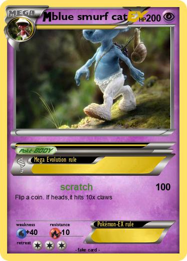Pokémon blue smurf cat 5 5 - scratch - My Pokemon Card