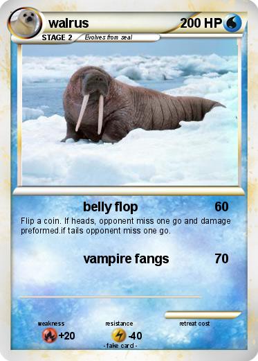 Pokémon walrus 75 75 - belly flop - My Pokemon Card