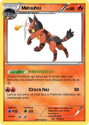 Pokémon Matoufeu 8 8 - Intimidation - Ma carte Pokémon