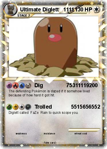 Pokémon Ultimate Diglett 1111 1111 - Dig 75311119 - My Pokemon Card