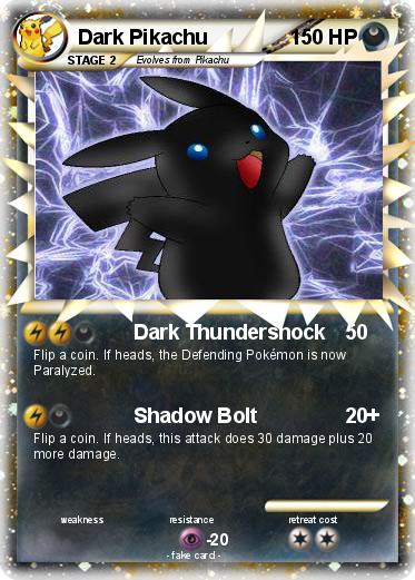 Pokémon Dark Pikachu 1111 1111 - Dark Thundershock - My Pokemon Card