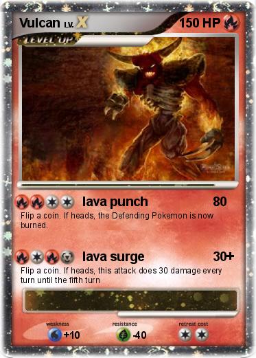 Pokémon Vulcan 9 9 - lava punch - My Pokemon Card