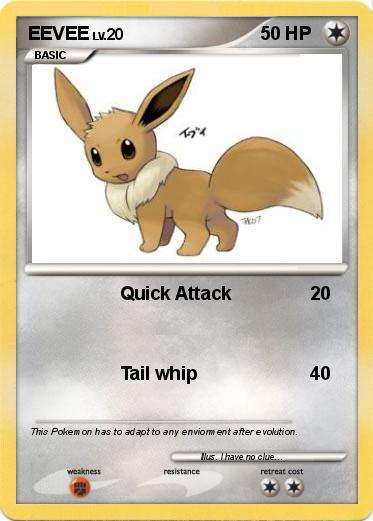 Pokémon EEVEE 89 89 - Quick Attack - My Pokemon Card
