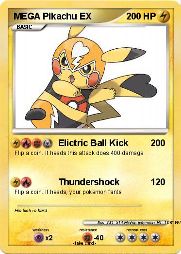 Pokémon MEGA Pikachu EX 900000000000 900000000000 - Elictric Ball Kick ...