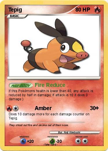 Pokémon Tepig 460 460 - Fire Reduce - My Pokemon Card