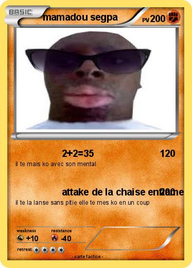 Pokémon mamadou segpa 110 110 - 2+2=35 - Ma carte Pokémon