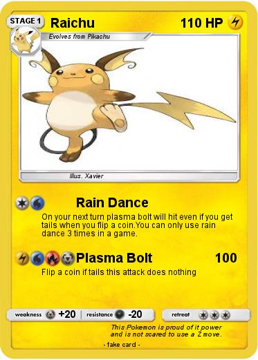 Pokémon Raichu 4614 4614 - Rain Dance - My Pokemon Card