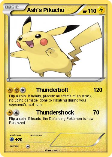Pokémon Ash s Pikachu 616 616 - Thunderbolt - My Pokemon Card