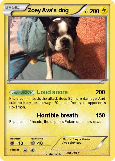 Pokémon Zoey Ava s dog - Loud snore - My Pokemon Card