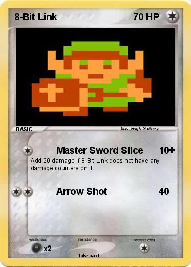 Pokémon 8 Bit Link 5 5 - Master Sword Slice - My Pokemon Card