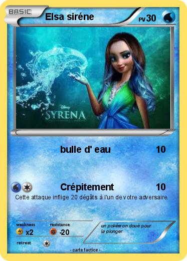 Pokémon Elsa sirene - bulle d' eau - Ma carte Pokémon
