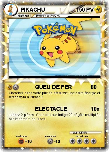 Pokémon PIKACHU 1997 1997 - QUEU DE FER - Ma carte Pokémon