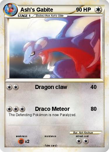 Pokémon Ash s Gabite - Dragon claw - My Pokemon Card