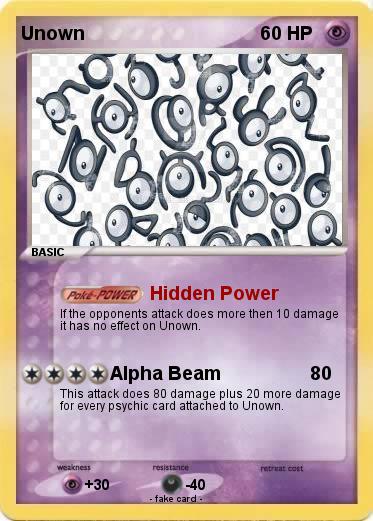 Pokémon Unown 372 372 - Hidden Power - My Pokemon Card