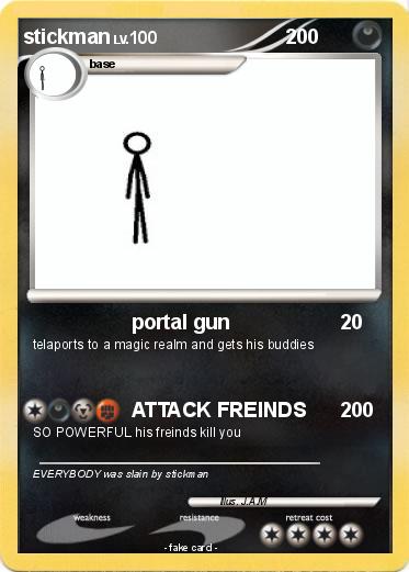 Pokémon stickman 286 286 - portal gun - My Pokemon Card