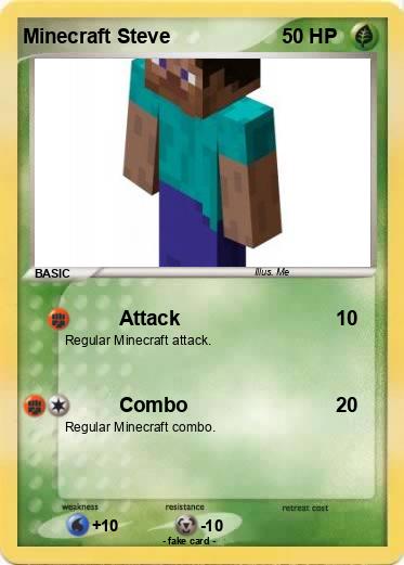 Pokémon Minecraft Steve 102 102 - Attack - My Pokemon Card