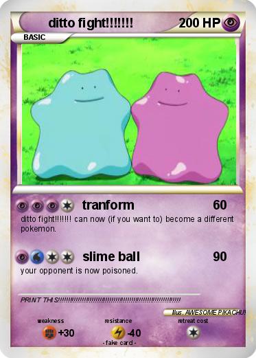 Pokémon ditto fight - tranform - My Pokemon Card