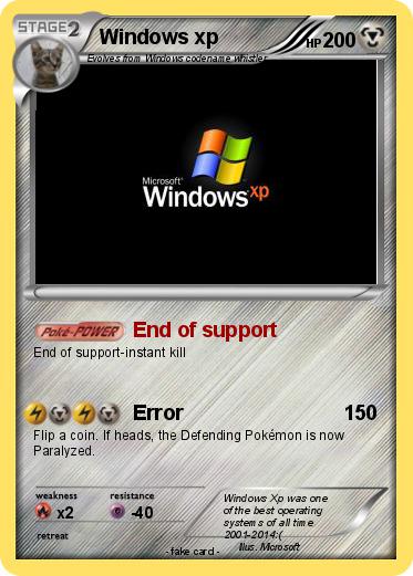 Pokémon Windows xp 82 82 - End of support - My Pokemon Card