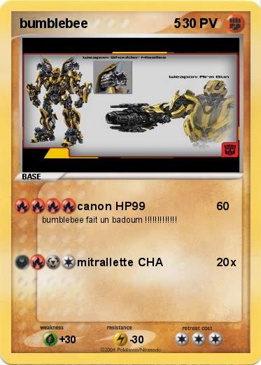 Pokémon bumblebee 5 1 1 - canon HP99 - Ma carte Pokémon