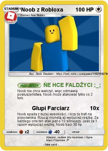 Pokémon Noob z Robloxa 1 1 - ŃE HCE FALDŻYCI ;_; - Twoja własna karta ...