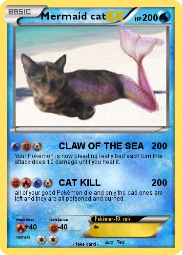 Pokémon Mermaid cat - CLAW OF THE SEA - My Pokemon Card