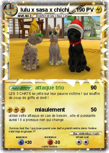 Pokémon lulu x sasa x chichi - attaque trio - Ma carte Pokémon