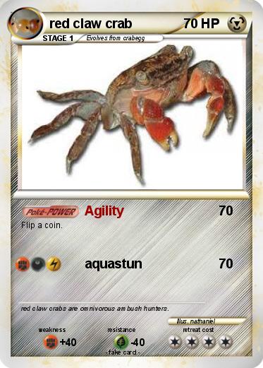 Pokémon red claw crab - Agility - My Pokemon Card