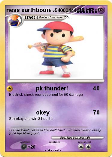 Pokémon ness earthboun - pk thunder! - My Pokemon Card