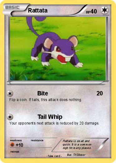 Pokémon Rattata 138 138 - Bite - My Pokemon Card
