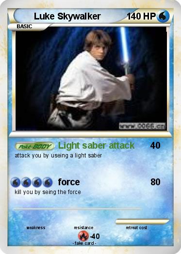 Pokémon Luke Skywalker 86 86 - Light saber attack - My Pokemon Card