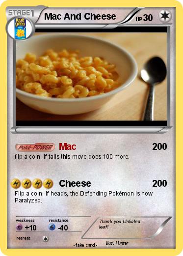 Pokémon Mac And Cheese 1 1 - Mac - My Pokemon Card