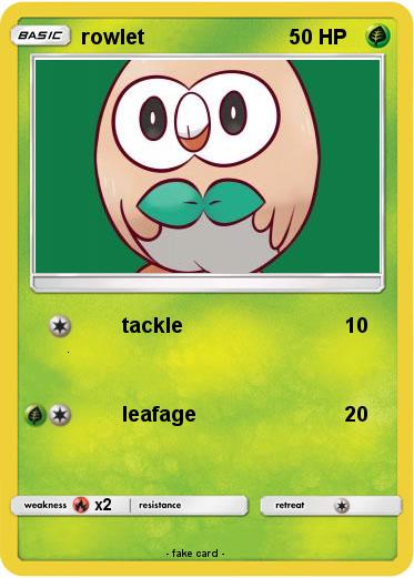 Pokémon rowlet 173 173 - tackle - My Pokemon Card